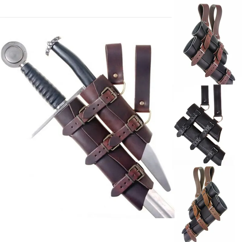 Costume Belt Buckle Medieval Sword Sheath: Faux Leather Scabbard ...