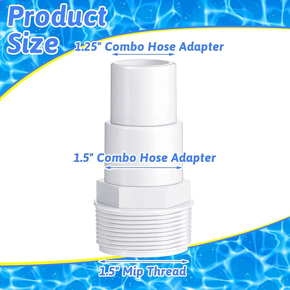 1/1.5 Inch Threaded Hose Fittings Connector Pool Filter Pump Hose ...