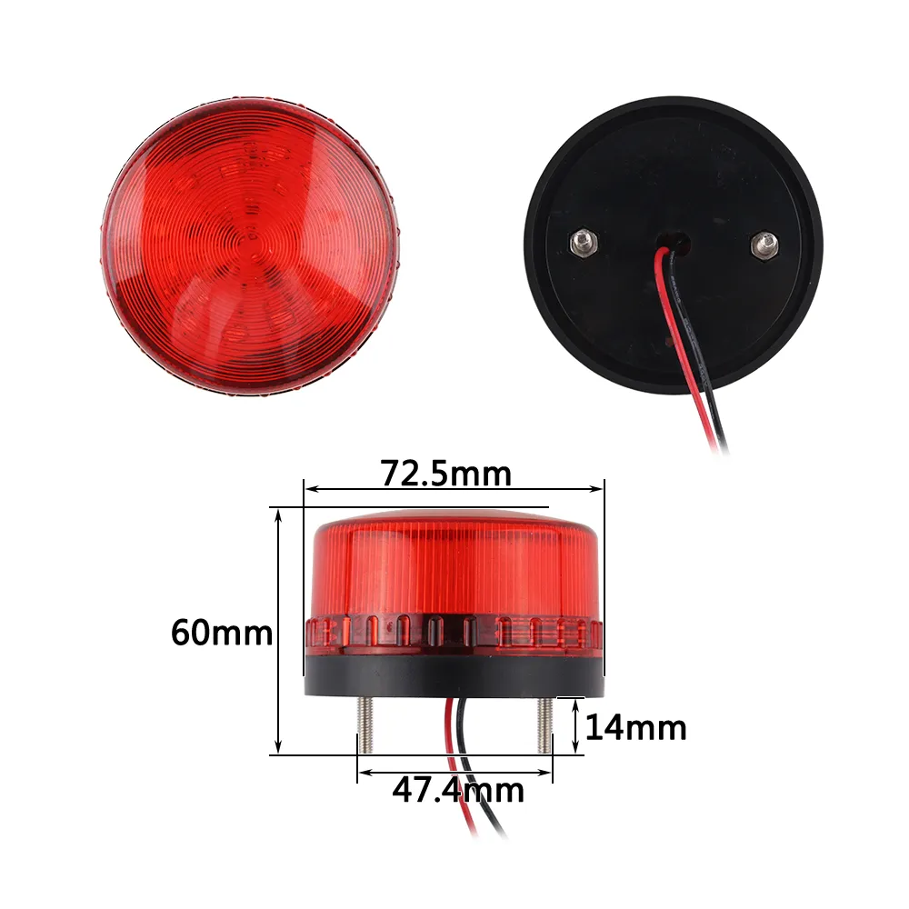 24V LED Strobe Warning Lights Flashing Strobe Light Alarm For Security ...
