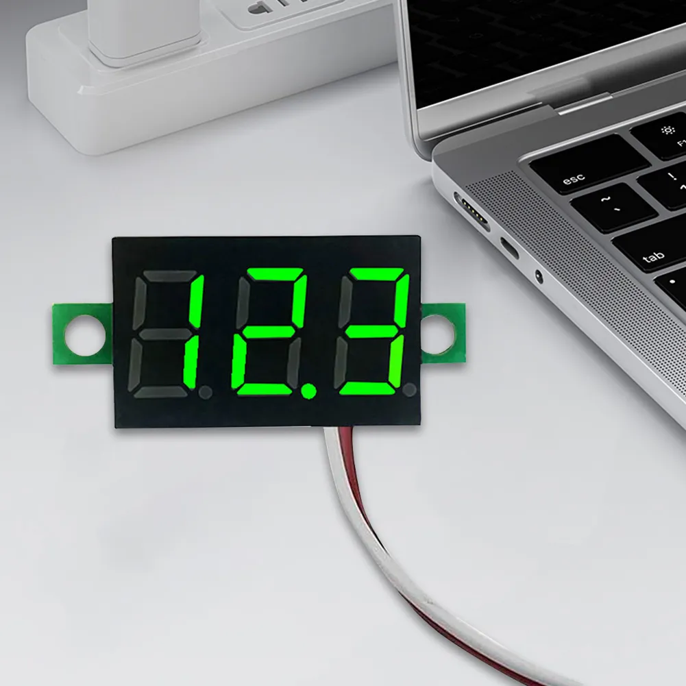 28 Mini LED Digital Voltmeter Voltage Tester with Red/Blue/Yellow/Green ...