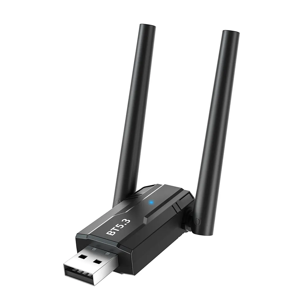 Portable Dual Antenna USB Adapter Dongle, Bluetooth 5.3 Audio Music ...