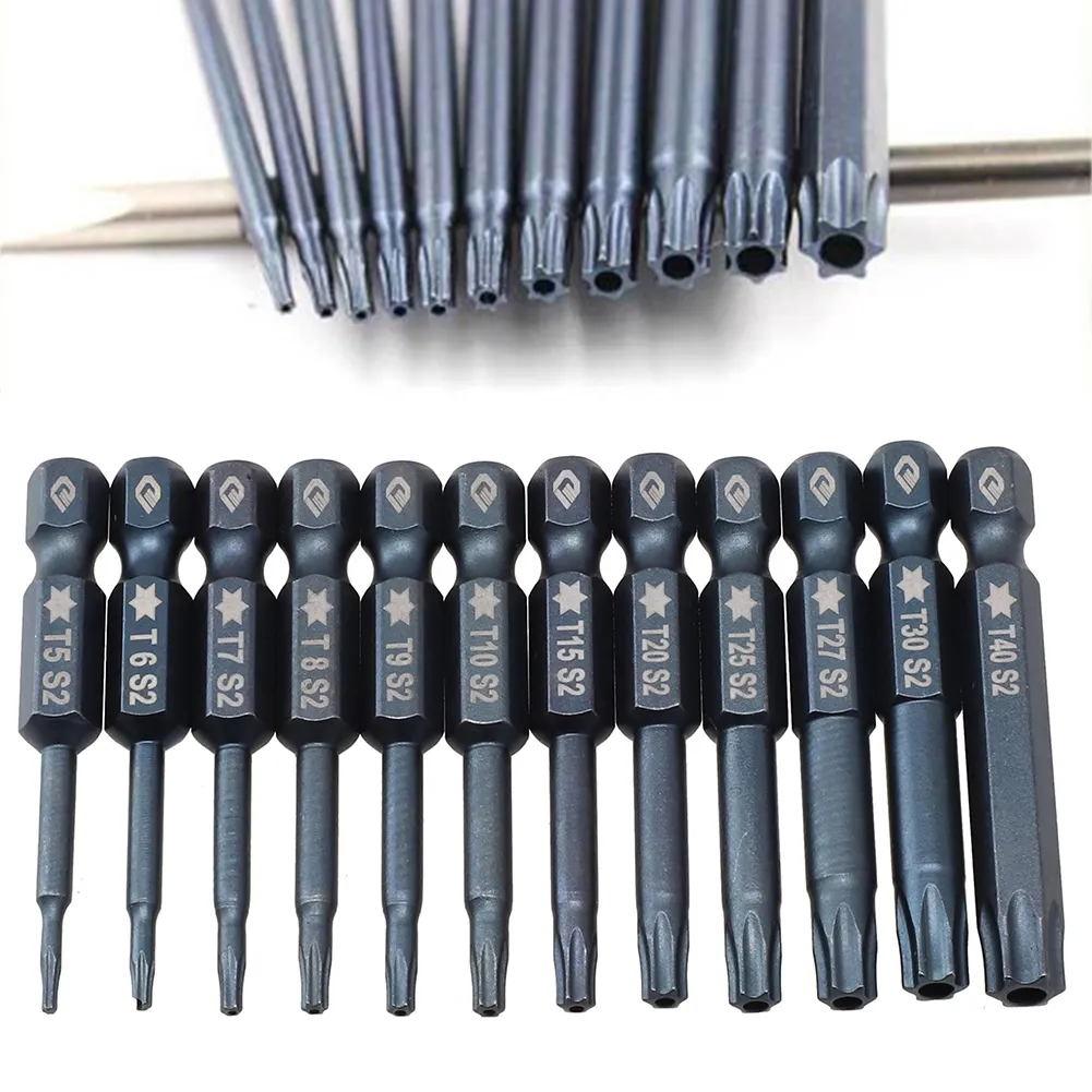 T5-T40 Torx Screwdriver Bits Set with 1/4 Hex Shank, Magnetic Hollow ...