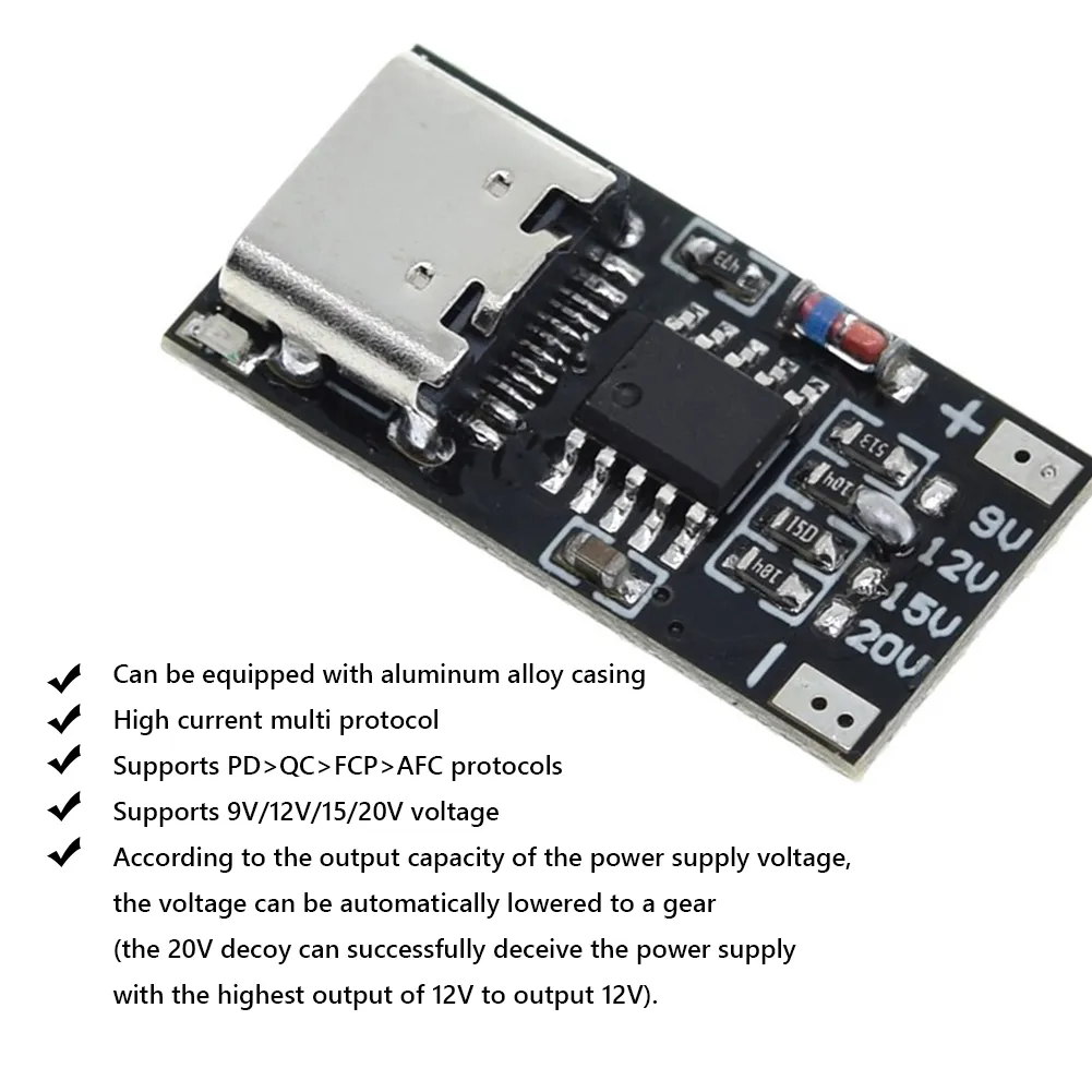 USB C Charging Board PD Trigger Module Type C To 12V/15V/20V Power ...