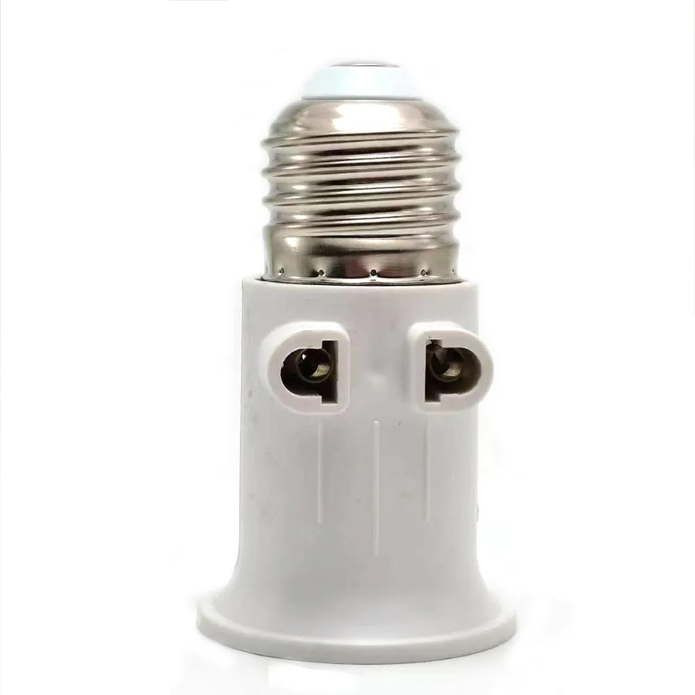 EU to E27 LED Bulb Adapter, 1 Pack White Plastic Converter Base for EU ...