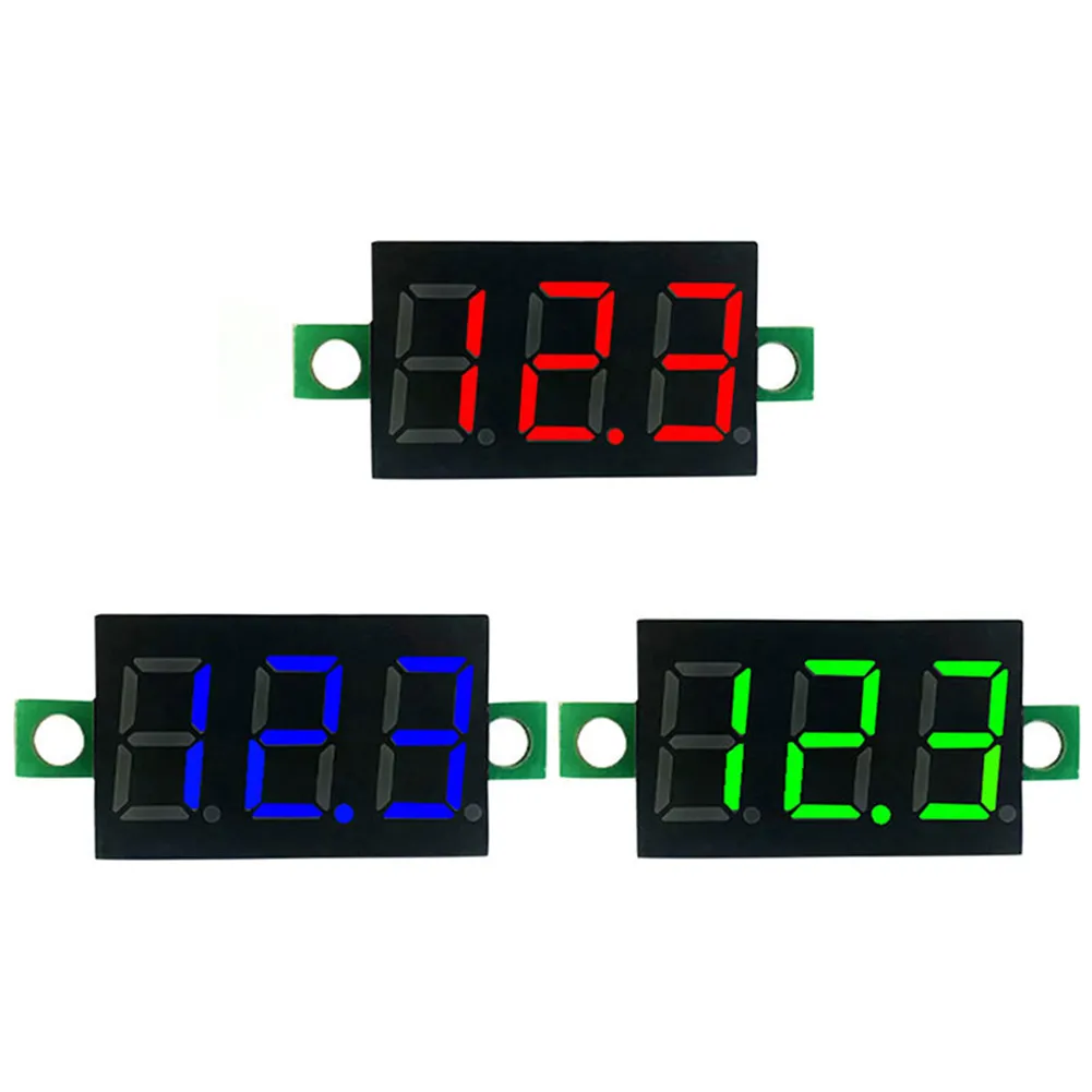 2 Wire Mini Digital Voltmeter: DC 2.5V 40V LED Display Voltage Meter ...