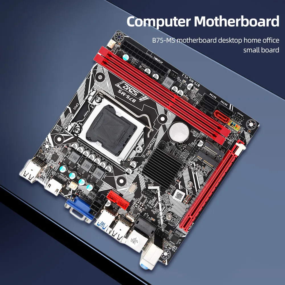 B75 MS ITX Motherboard LGA 1155 DDR3 Support USB 3.0, SATA 3.0, NVMe M.2 WiFi Bluetooth Desktop ...