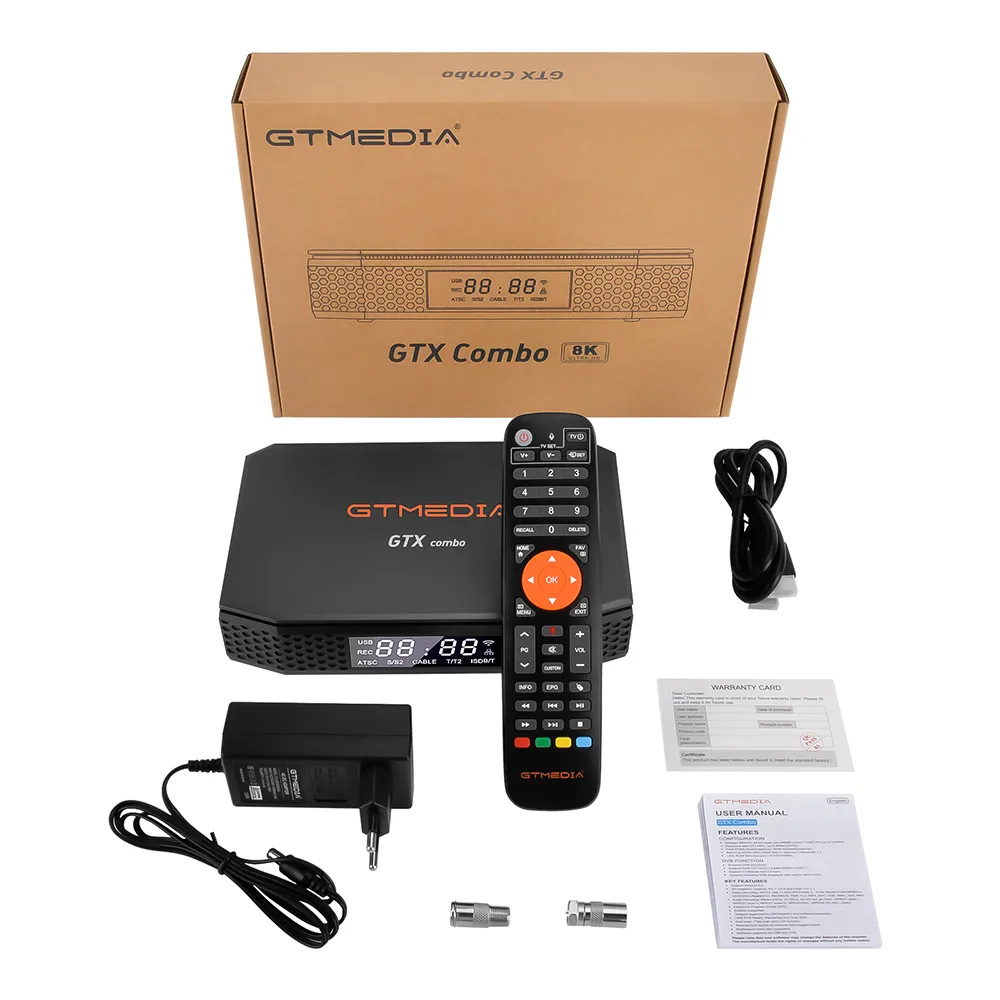 GTmedia GTX COMBO 8K UHD Android TV Box, 4K H.265 Smart TV Box DVB-S/S2 ...