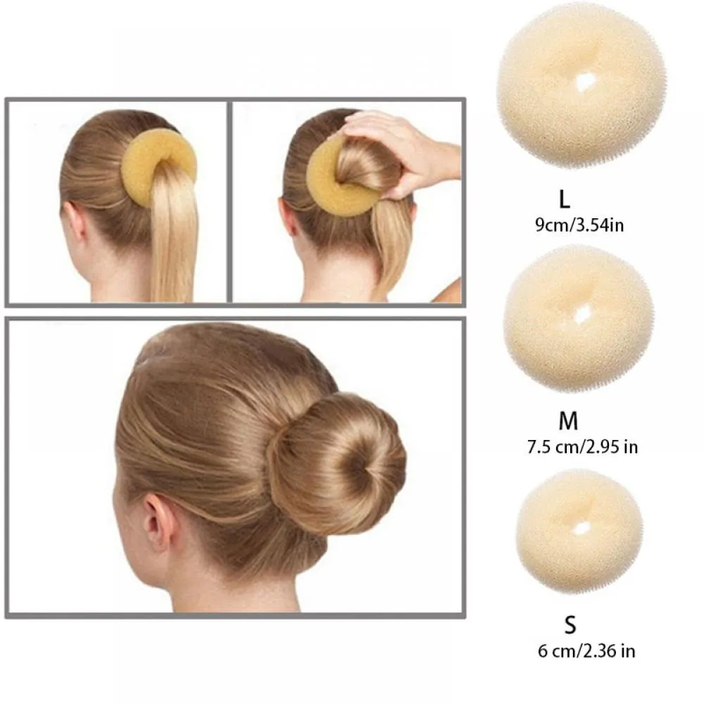 DIY Donut Hair Bun Maker Elastic Foam Sponge Hair Styling Tools for Princess Updos