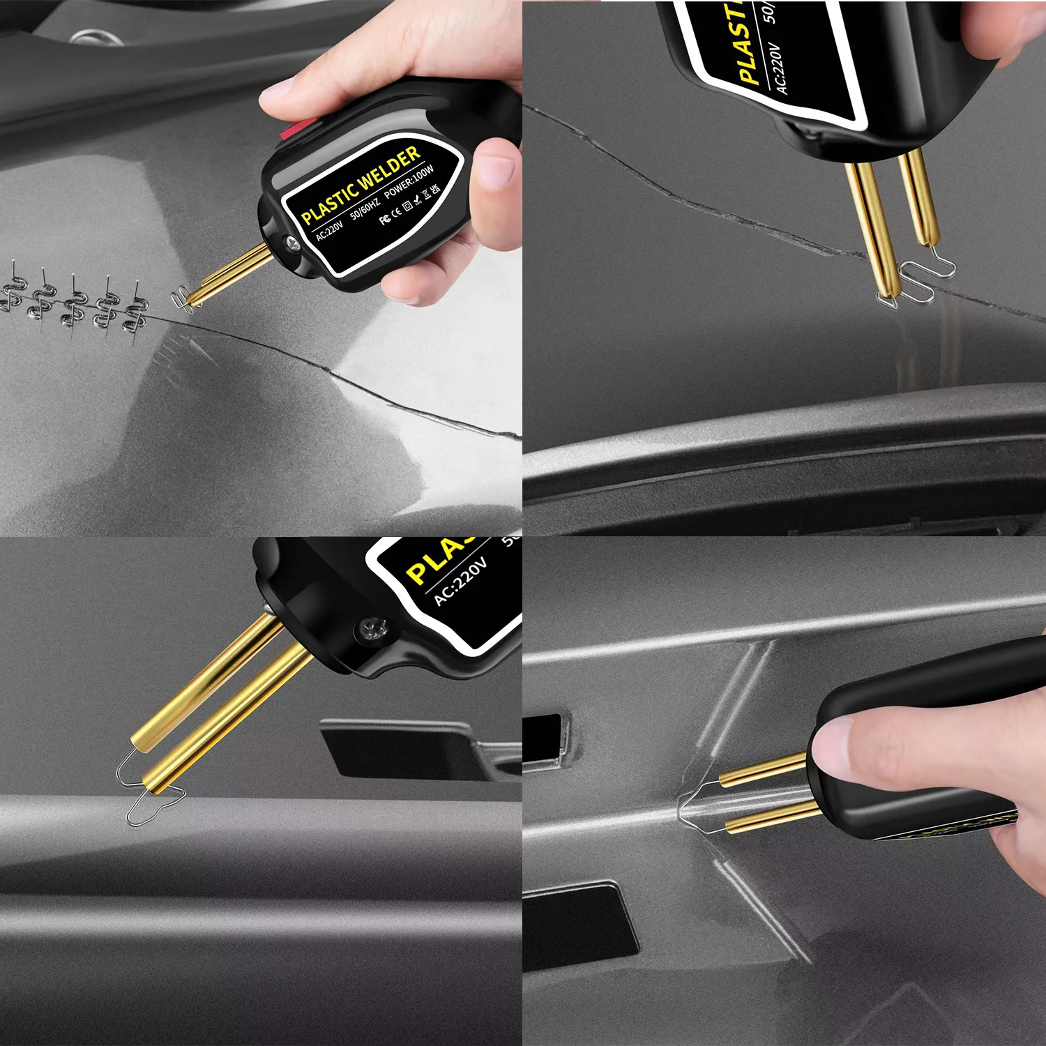 Mini 100W heater guns Plastic Welder with 400 Hot Stapler Bits - Pro ...