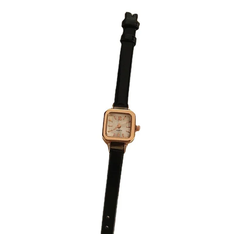 Vintage Square Leather smart watch with Thin Strap...