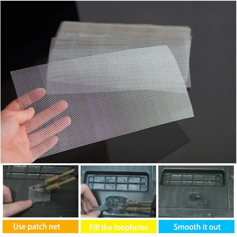 Heavy-Duty Plastic Repair Mesh Patch for Bumper Hole - Black 20x15cm ...