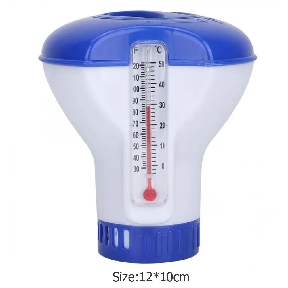 Swimming Pool Chemical Dispenser with Thermometer - Floating Chlorine ...