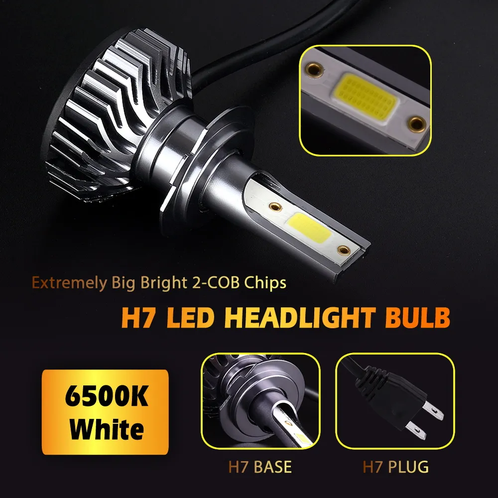 DHgate.com:Infitary H7 LED Headlights, 72W 12000LM Bright White 6500K ...