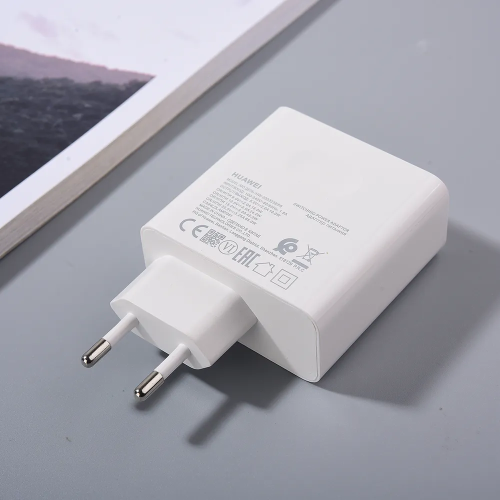 65W USB-C Charger EU/US Adapter + 1.8M Cable for Huawei Matebook ...
