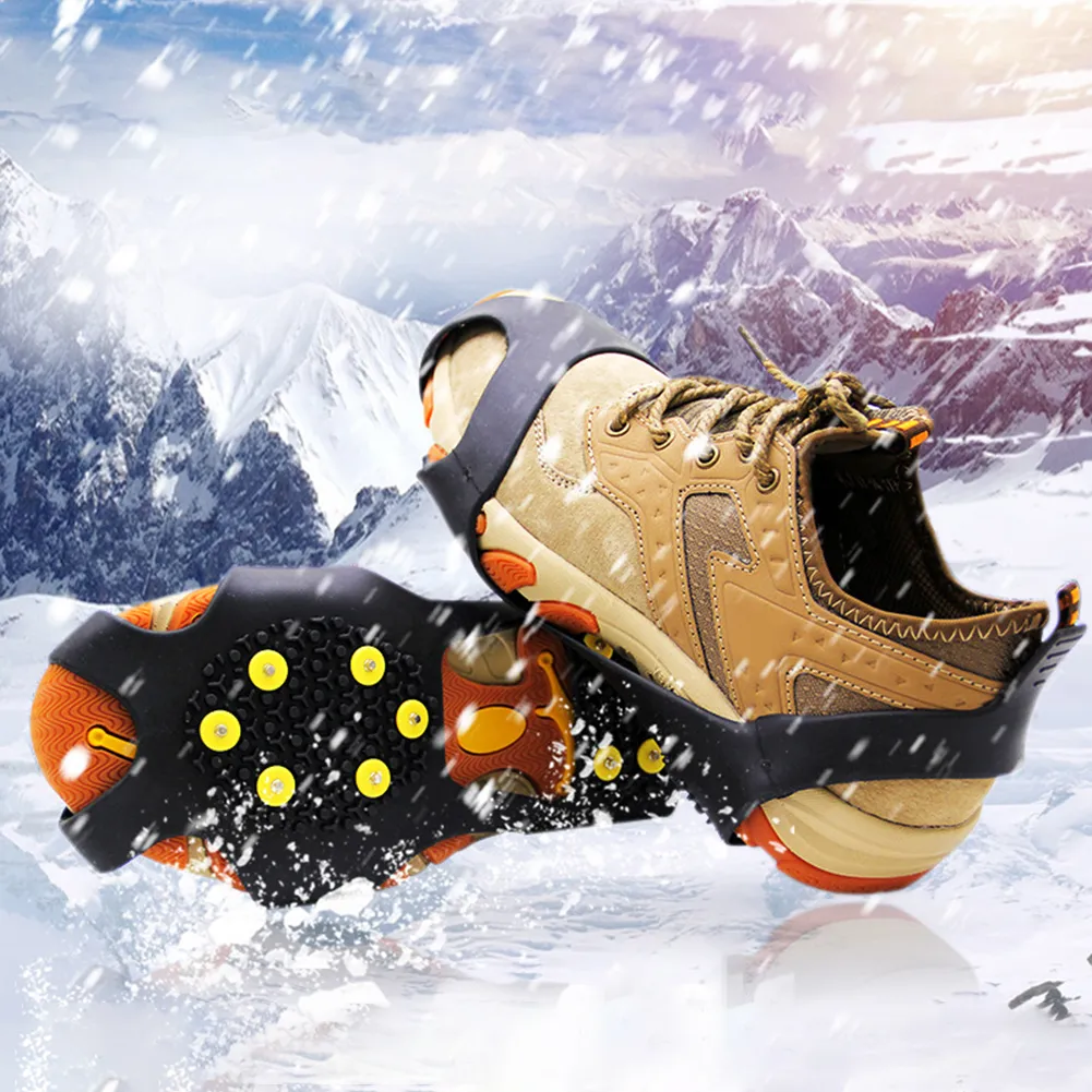 Ice Cleats with 10 Teeth - Unisex Anti-Slip Shoe Ice Spikes for Winter ...
