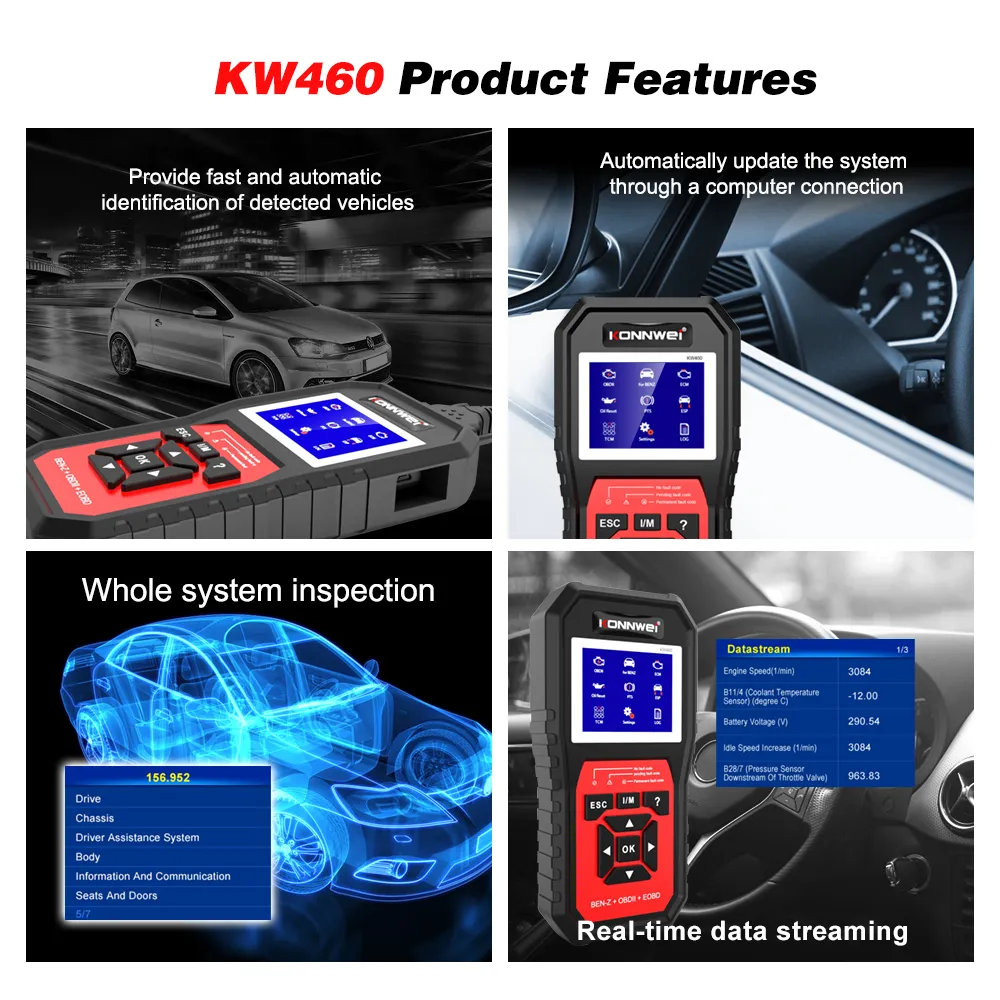 DHgate.com:KONNWEI KW460 OBD2 Scanner: Full System Diagnosis for Benz & BMW:Automobiles ...