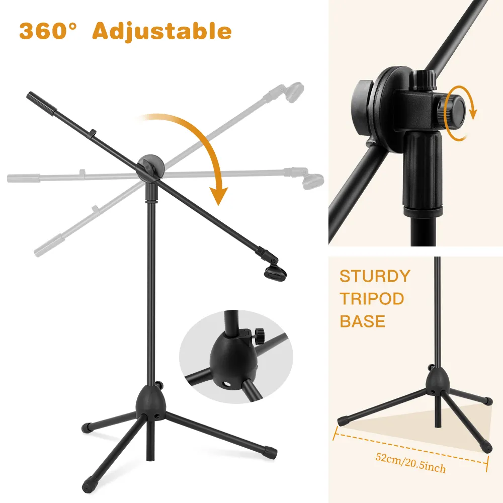 SH Adjustable Microphone Stand, Flexible Floor Microphone Boom Stand ...