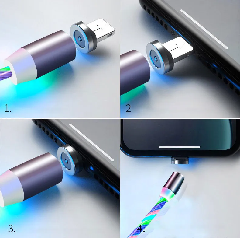 DHgate.com:LED Light Phone Charger Magnetic Fast Charging Cable Type C ...