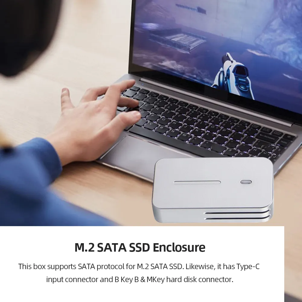 M.2 NVMe Enclosure USB 3.2 Gen 2 10Gbps Dual-Protocal SSD External Case ...