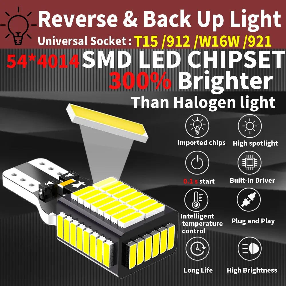 High-Brightness LED Reverse Light | W16W T15 T16 Canbus Lamp for Mazda ...