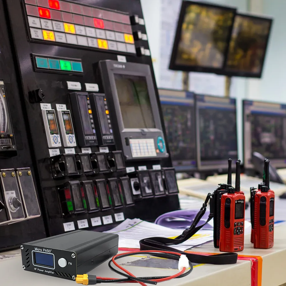 PA50/PA50PLUS Smart Shortwave HF Power Amplifier 50W, 1.3 OLED, Power ...