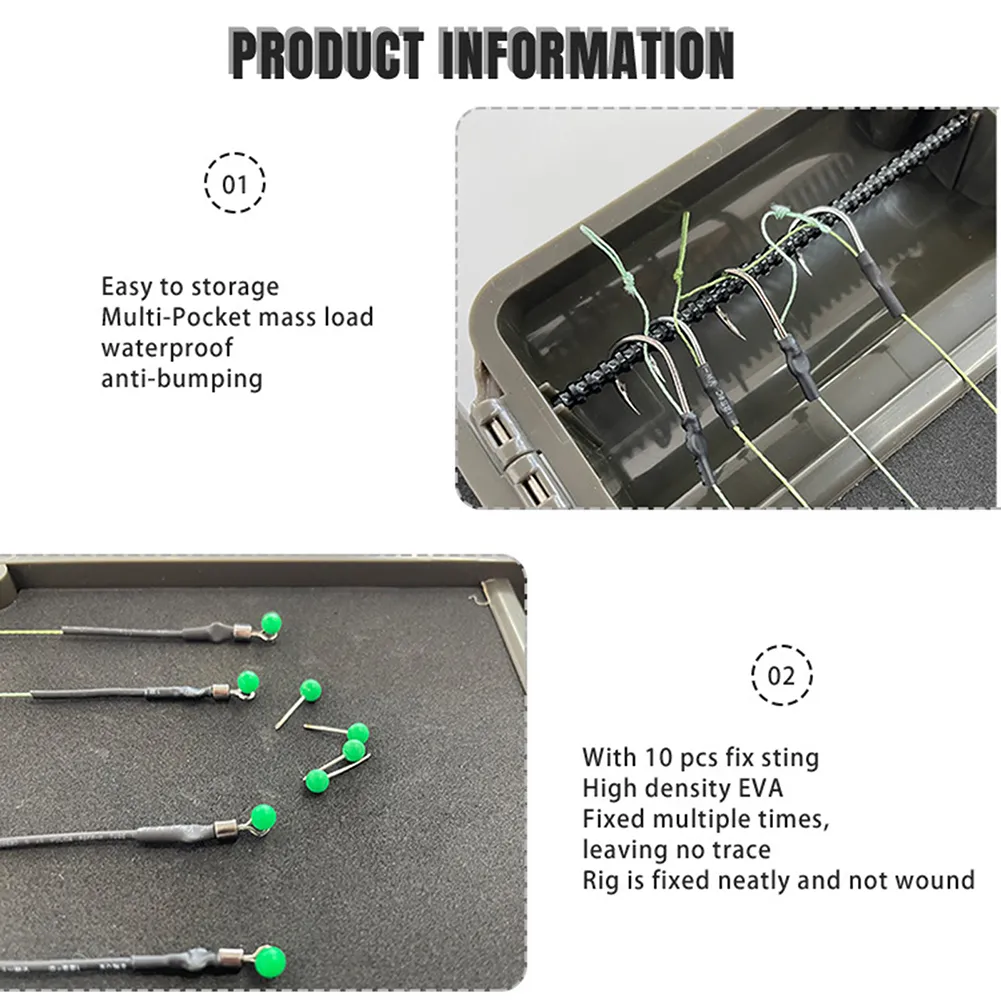 Carp Fishing Tackle Box for Swivels, Hooks, Carp Rigs, Hair Rigs, and ...