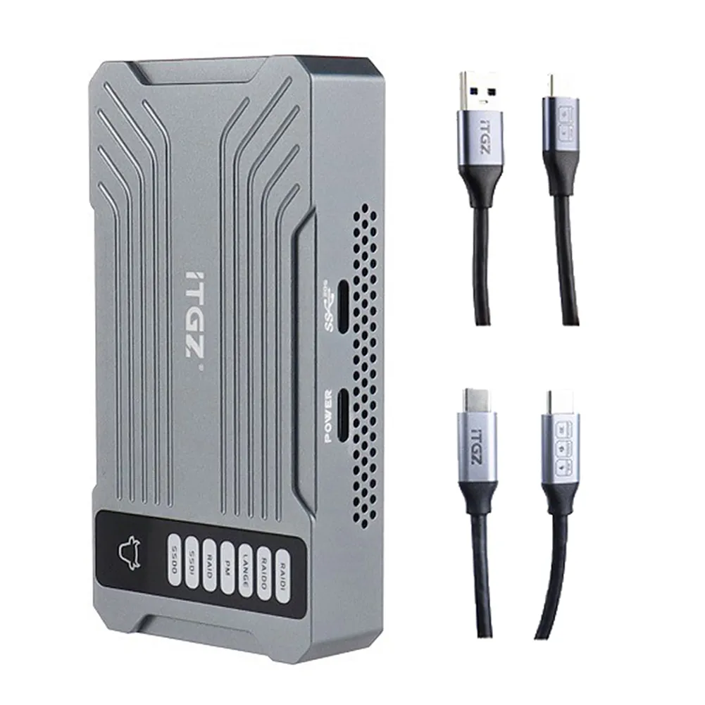 M.2 NVMe SSD RAID Enclosure, 20Gbps Dual Bay Solid State Drive Case ...