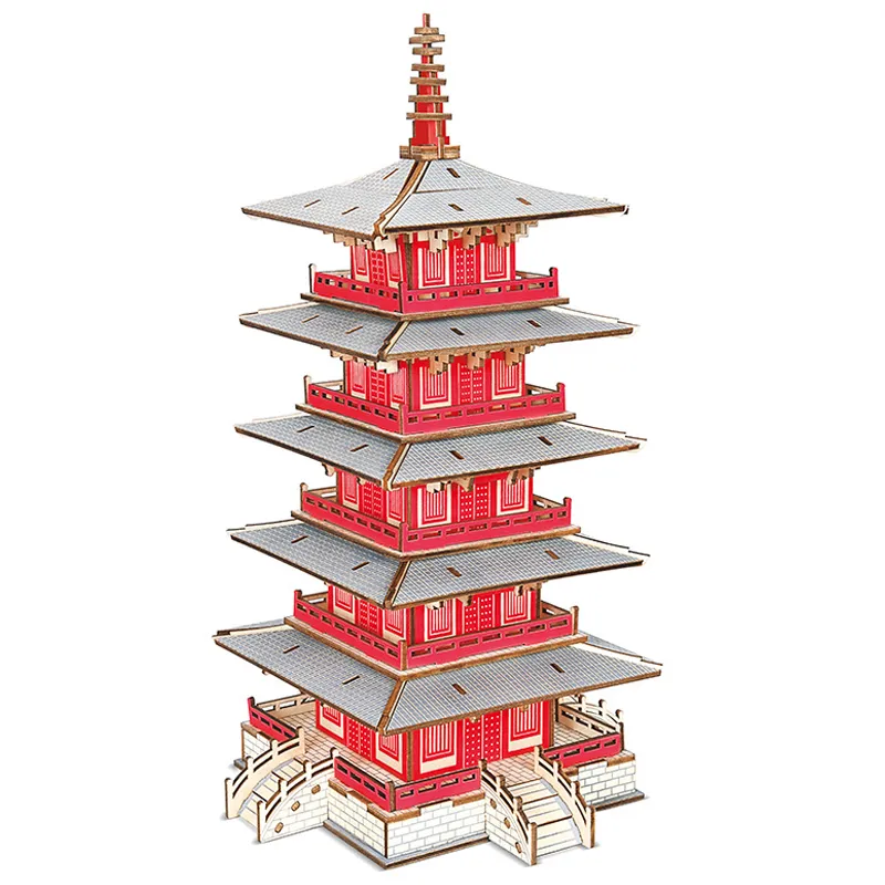 DHgate.com:DIY Wooden Pagoda Puzzle - Chinese Architecture Temple ...