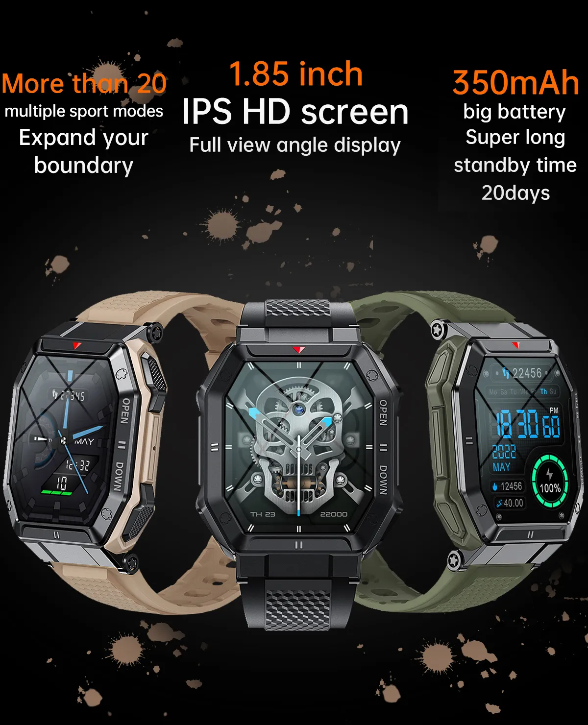 Ulefone Compatible Smartwatch: Bluetooth Calling, Health Monitor ...