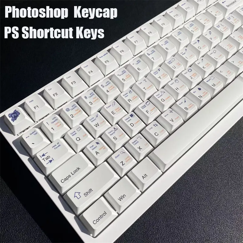 Minimalist White Mechanical Keyboard Keys Total With CS Photoshop Style ...