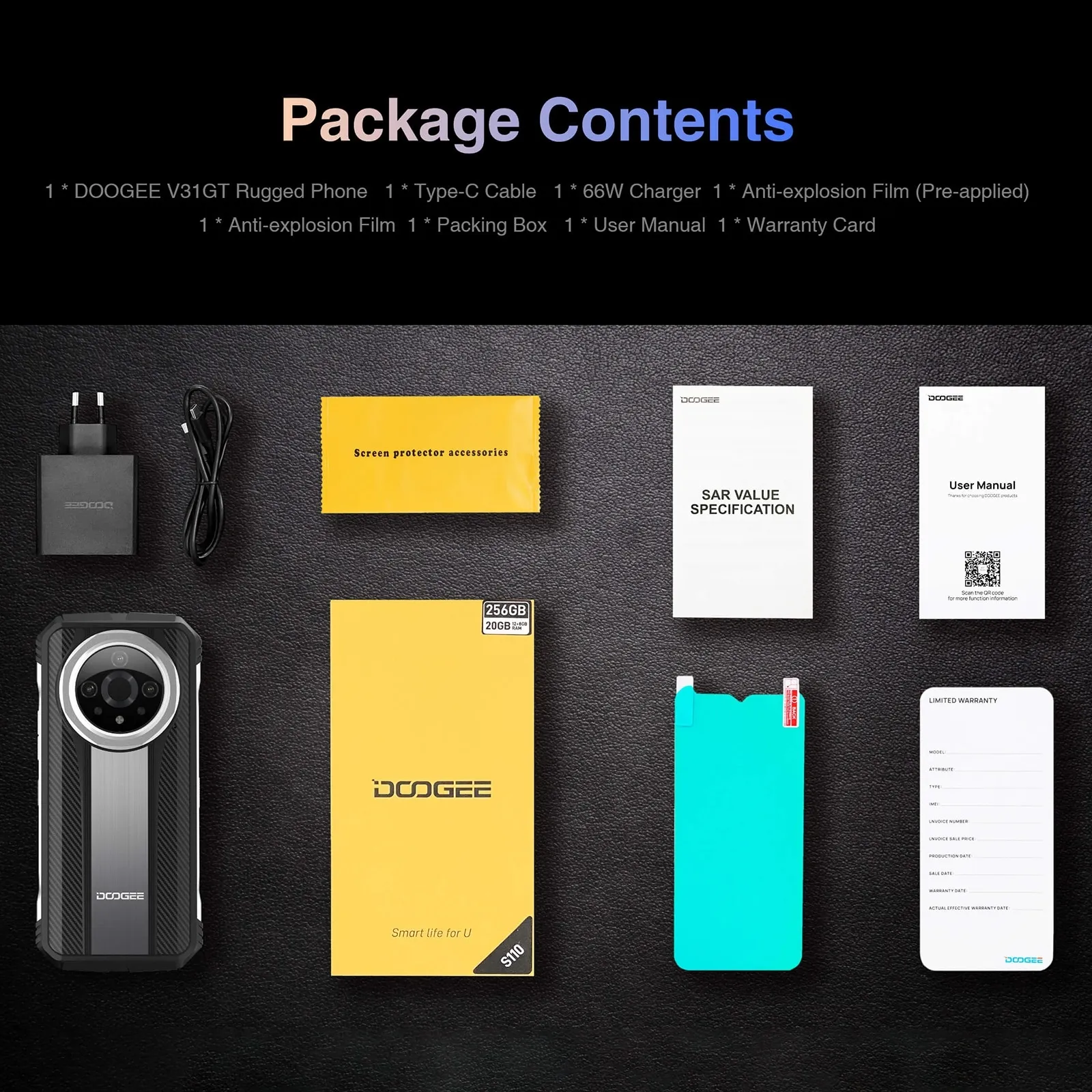 DOOGEE V31GT Rugged Phone with Thermal Imaging, 12GB+256GB, 10800mAh ...