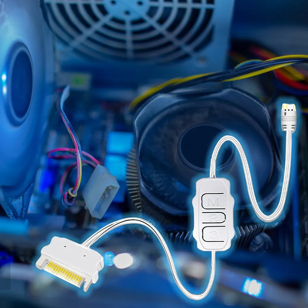 SATA to 5V 3 Pin ARGB Controller Cable: Extend & Sync RGB Cooling Fans ...