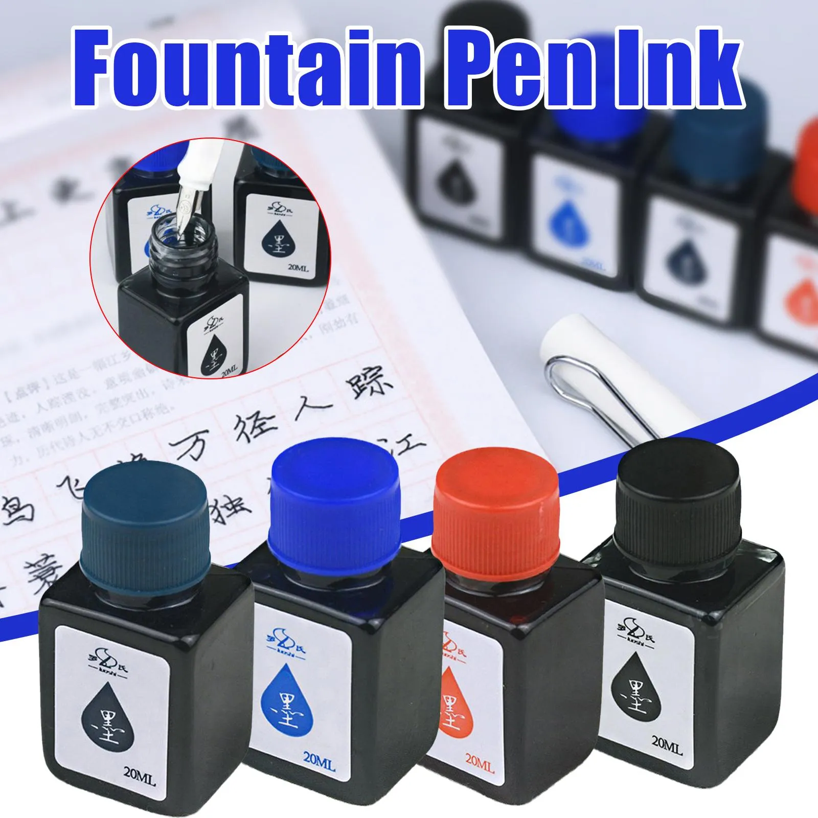 20ml Blue ink pen ink bottle for Calligraphy and Art, Refilling Ink for ...