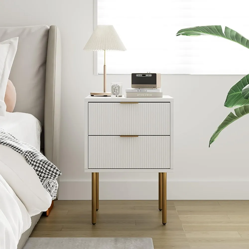 2024 Nightstand Mid Century Modern Bedside Table With 2 Storage Drawers Gold Accent Frame End Table For Bedroom Living Room Office From Homepro19 170.56 DHgate.Com