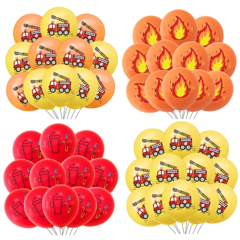 Fire Truck Party Balloons Set For Kids, Latex Balloon, Baby Shower ...