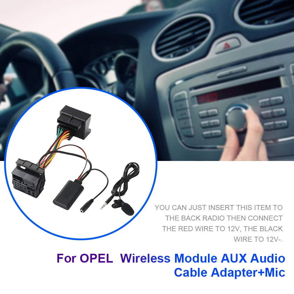AUX Cable Adapter with Microphone for OPEL Corsa D Astra H Handsfree Calling Radio Stereo CD30 CDC40 CD60 DVD90