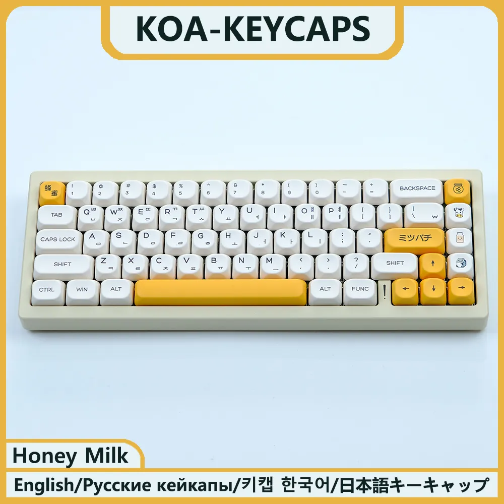 DHgate.com:KBDiy Korean PBT Honey Milk Keycaps (137 Keys) | MAC KOA ...