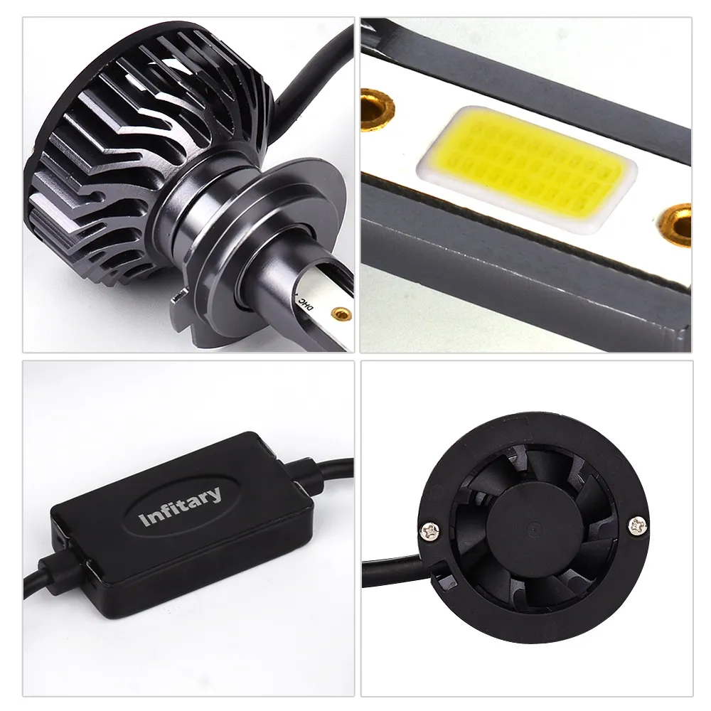 DHgate.com:Infitary H7 LED Headlights, 72W 12000LM Bright White 6500K ...