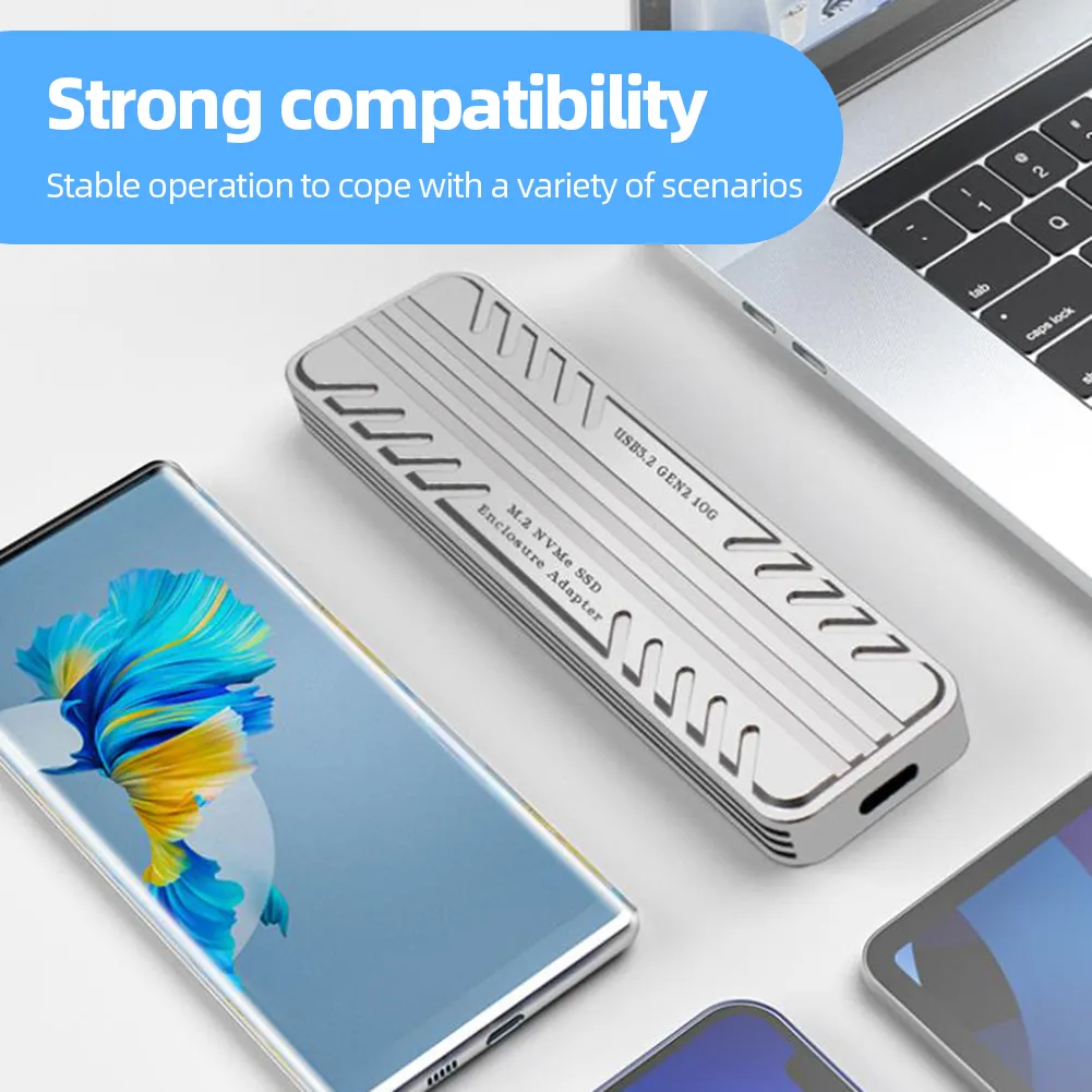 NVMe To USB Adapter: M.IE NVMe SSD External Enclosure, 10Gbps USB3.2 ...