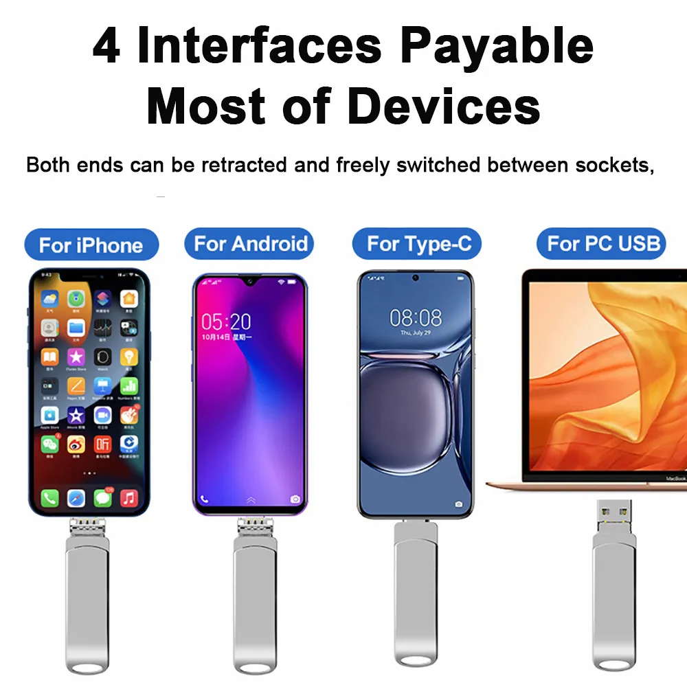 DHgate.com:4-in-1 USB Flash Drive: 64GB Swivel USB 3.0 Pen Drive for ...