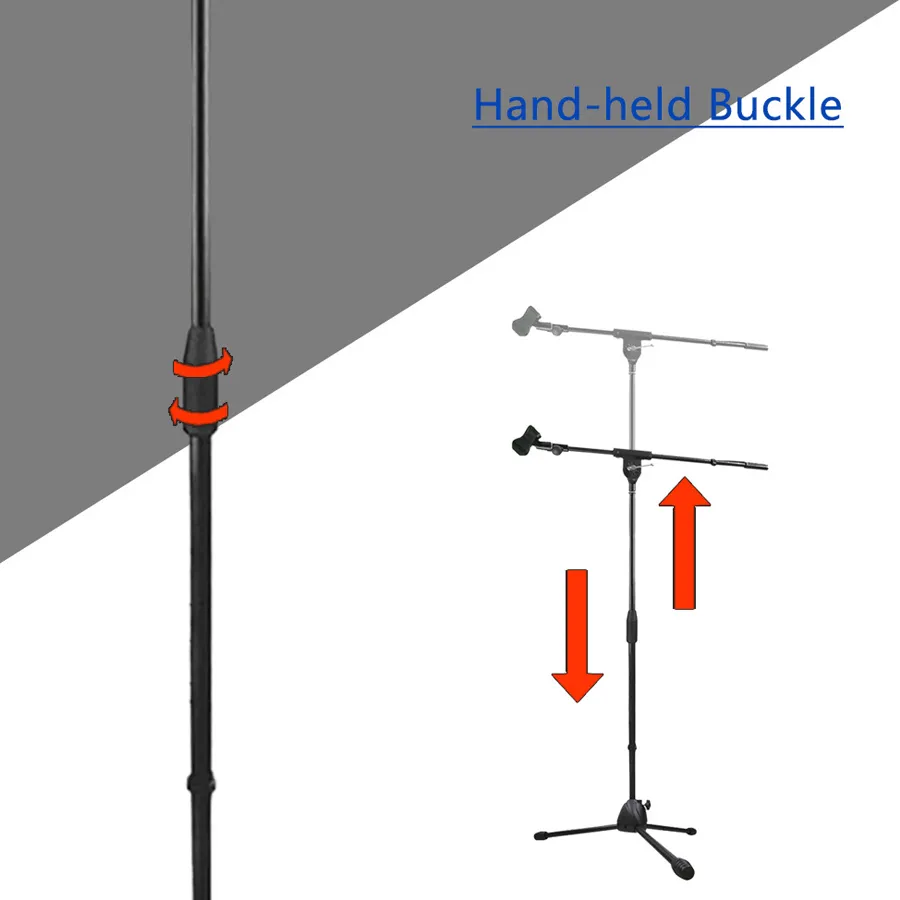 Floor Microphone Tripod Stand Retractable Metal Swing Arm Mic Holder ...