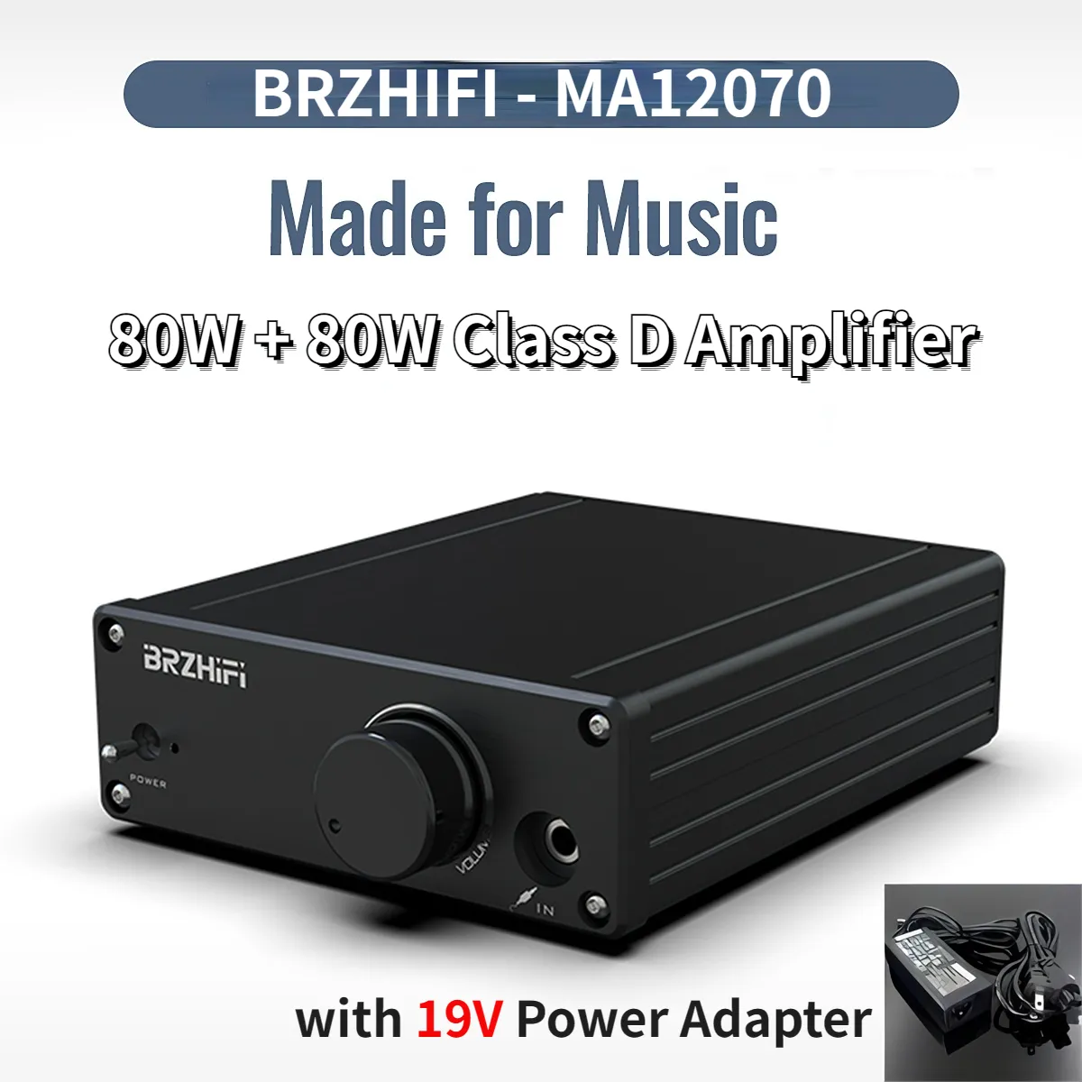 80W X 2 Class D Stereo Audio Power Amplifier Digital HiFi Amplifier For ...