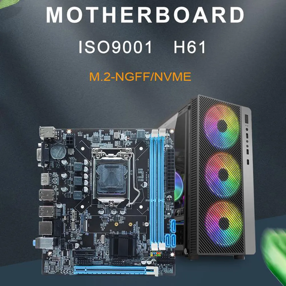 H61 LGA1155 Motherboard For Intel I3/I5/I7 CPUs, Supports 2x DDR3, 4x ...
