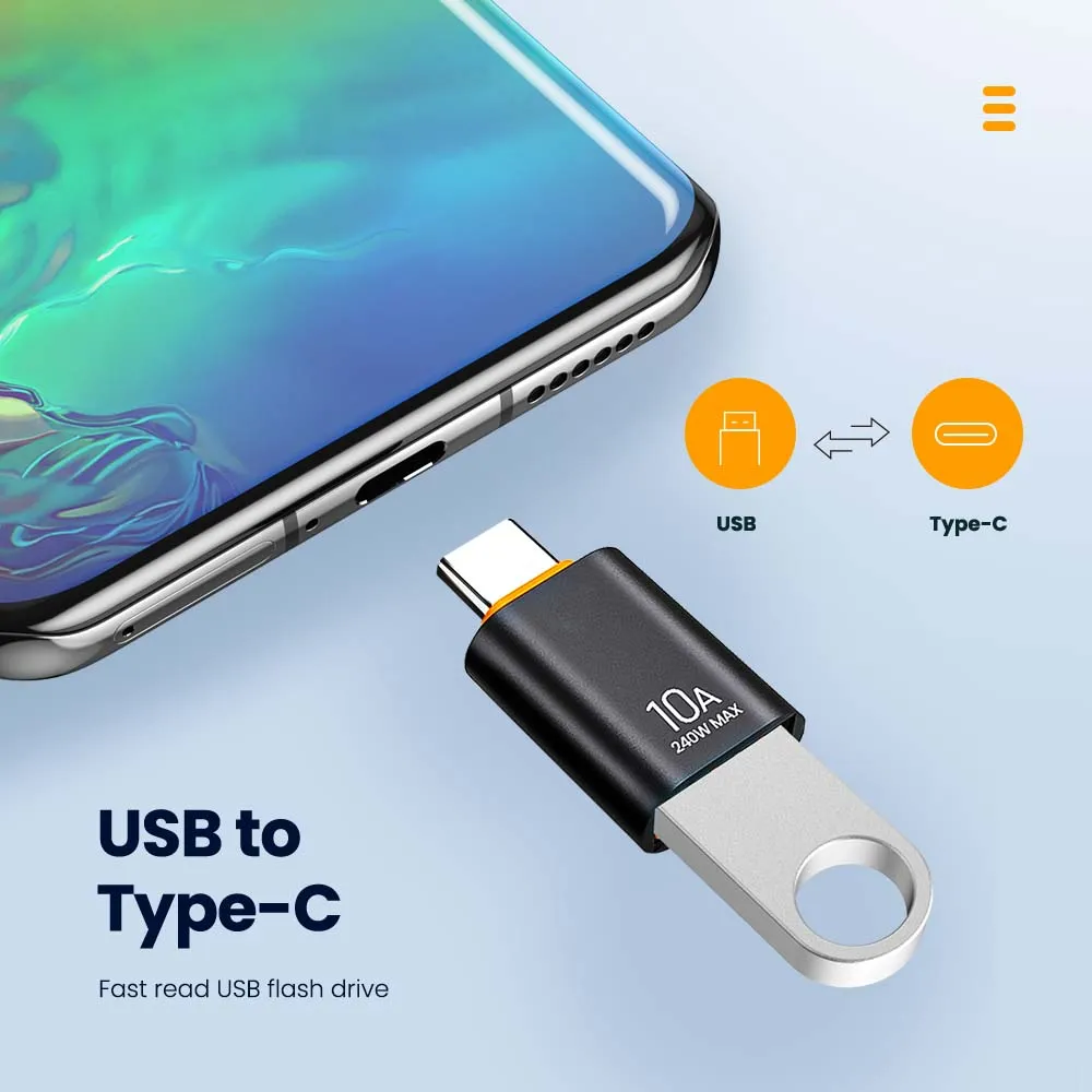 Type-C to USB 3.0 Adapter, 10A OTG Male to USB Female Converter for ...