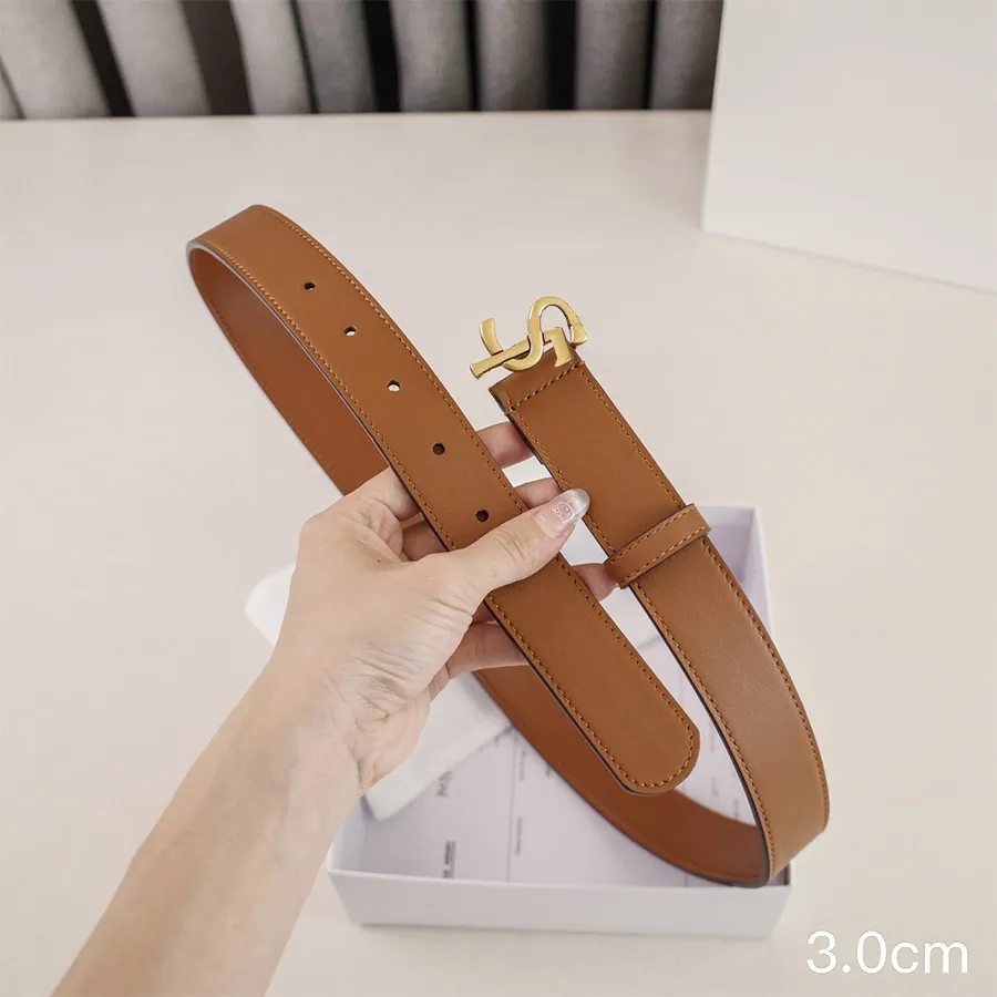Women Belt Fashion Smooth Needle Buckle Genuine Leather Belts 3 Styles ...