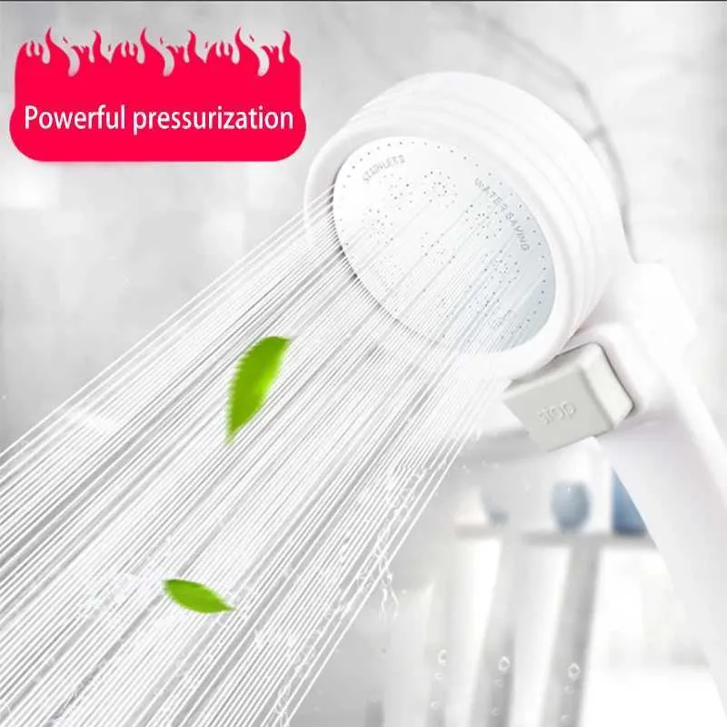 Bathroom Shower Heads Single Function White Shower Head High Pressure Round Detachable One Stop ...
