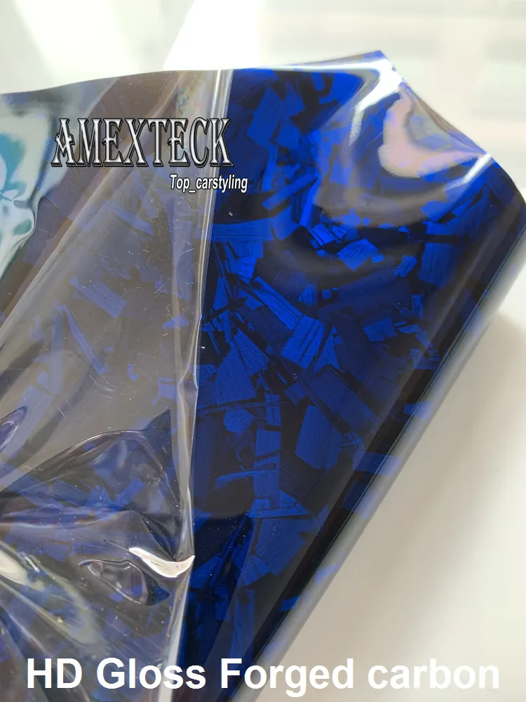 HD Gloss Blue Forged Carbon Vinyl Wrap 1.52x18m Air Release, Low Tack ...