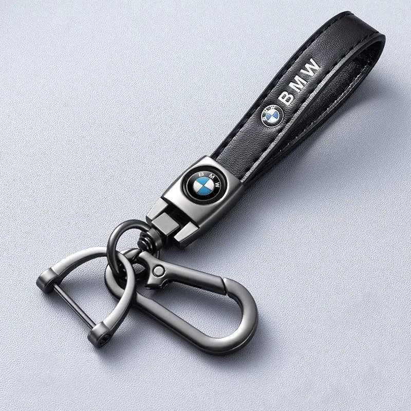 bmw leather key ring