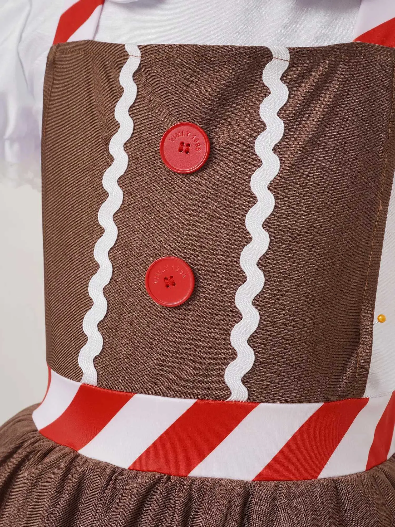 Gingerbread Striped Tutu Dress: Christmas Cookie Cosplay Costume for ...