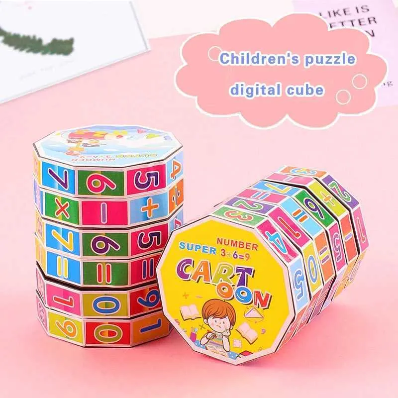 Montessori Math Magic Cube Puzzle Toy for Kids, Colorful Counting ...